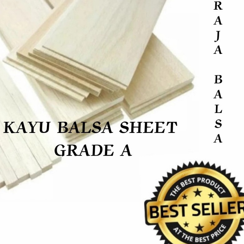 Jual FANTASTIS Balsa sheet Grade A 4mm 5mm 6mm balsa ringan for RC ...