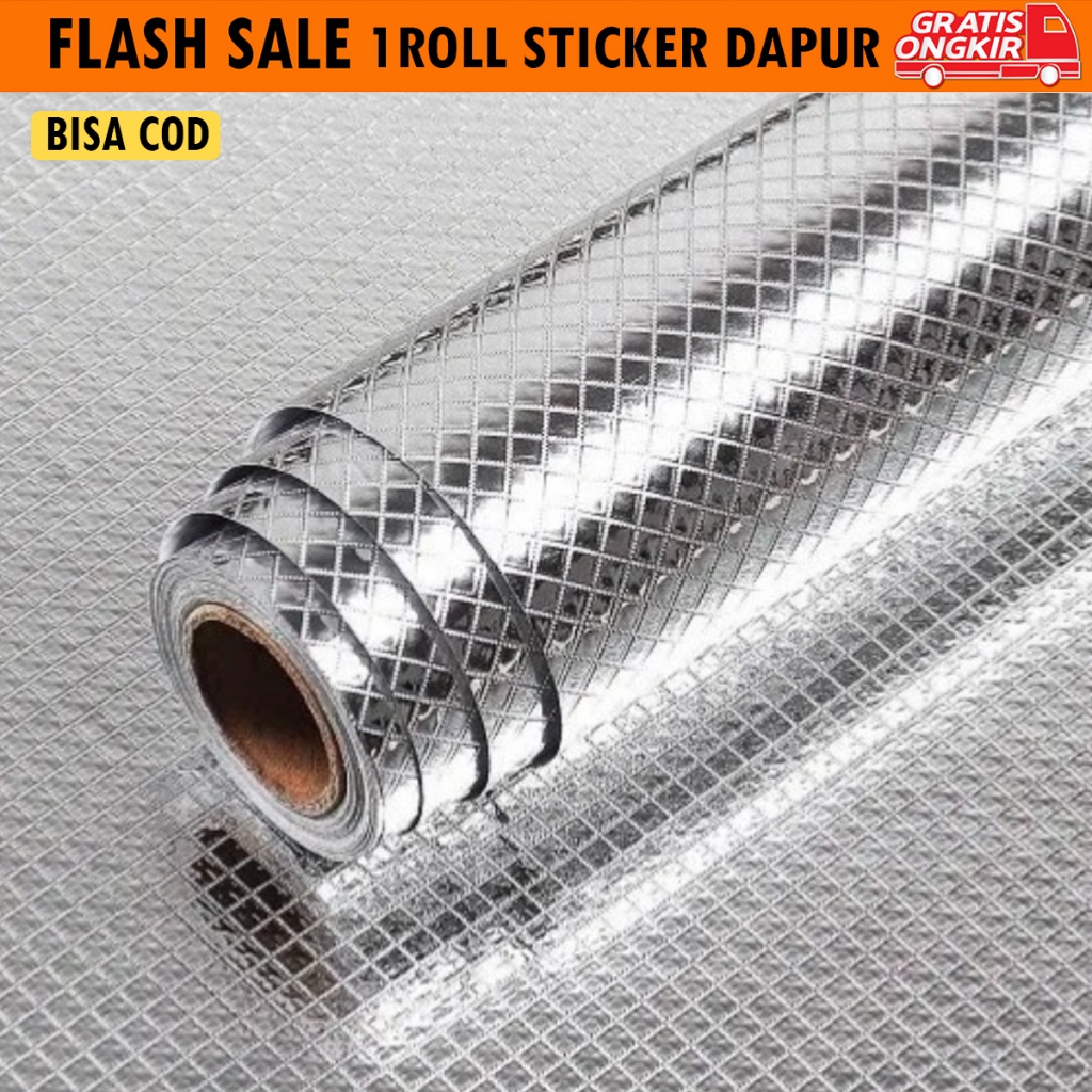 Jual Wallpaper Stiker Aluminium Foil 60cm X 3M Anti Minyak & Waterproof ...
