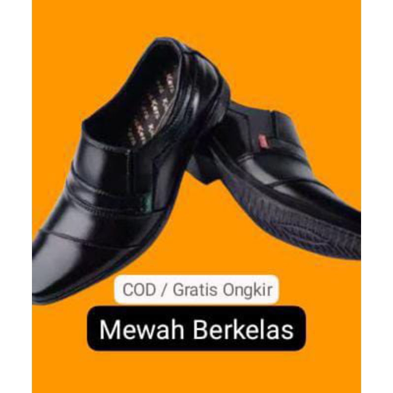 Jual Sepatu Pantofel Kulit Hitam Polos / Sepatu Formal Pria Dewasa ...