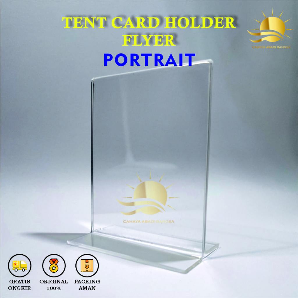 Jual Tent Card / Nomor Meja / Papan Display Akrilik PORTRAIT Tebal 2mm ...