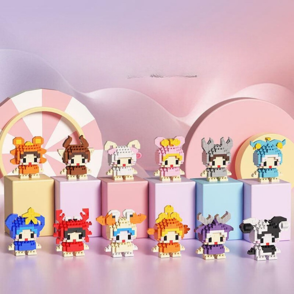 Jual [DKOFFICIALSTORE](63-64)Mainan Mini Brick Karakter Zodiak / Balok ...