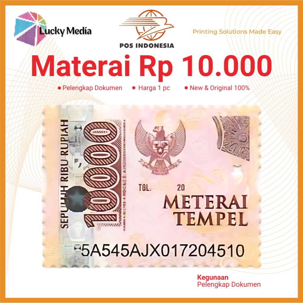 Jual Matrai 10.000 Asli 1 Pcs Original Metrai Kantor Pos Matrai Tempel ...