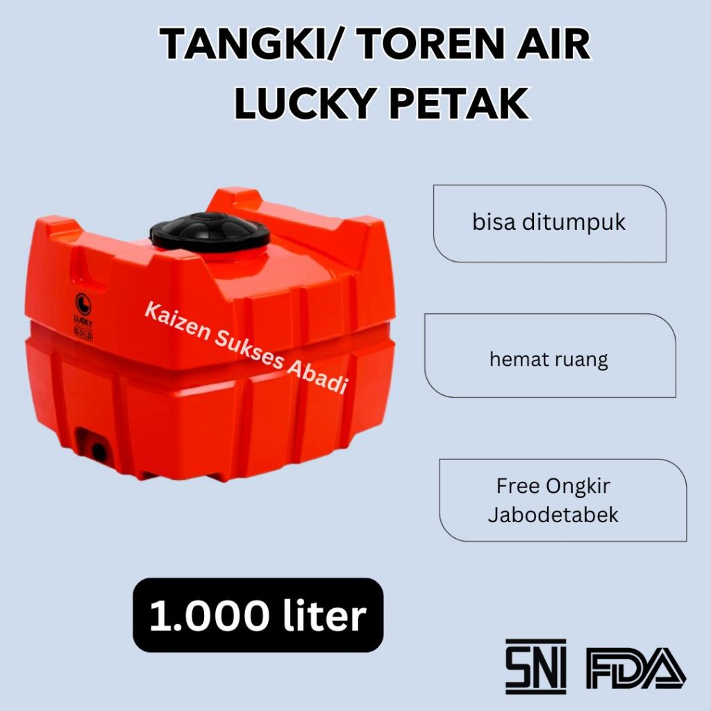 Jual Tandon tangki toren air plastik persegi petak kotak tumpuk merek ...