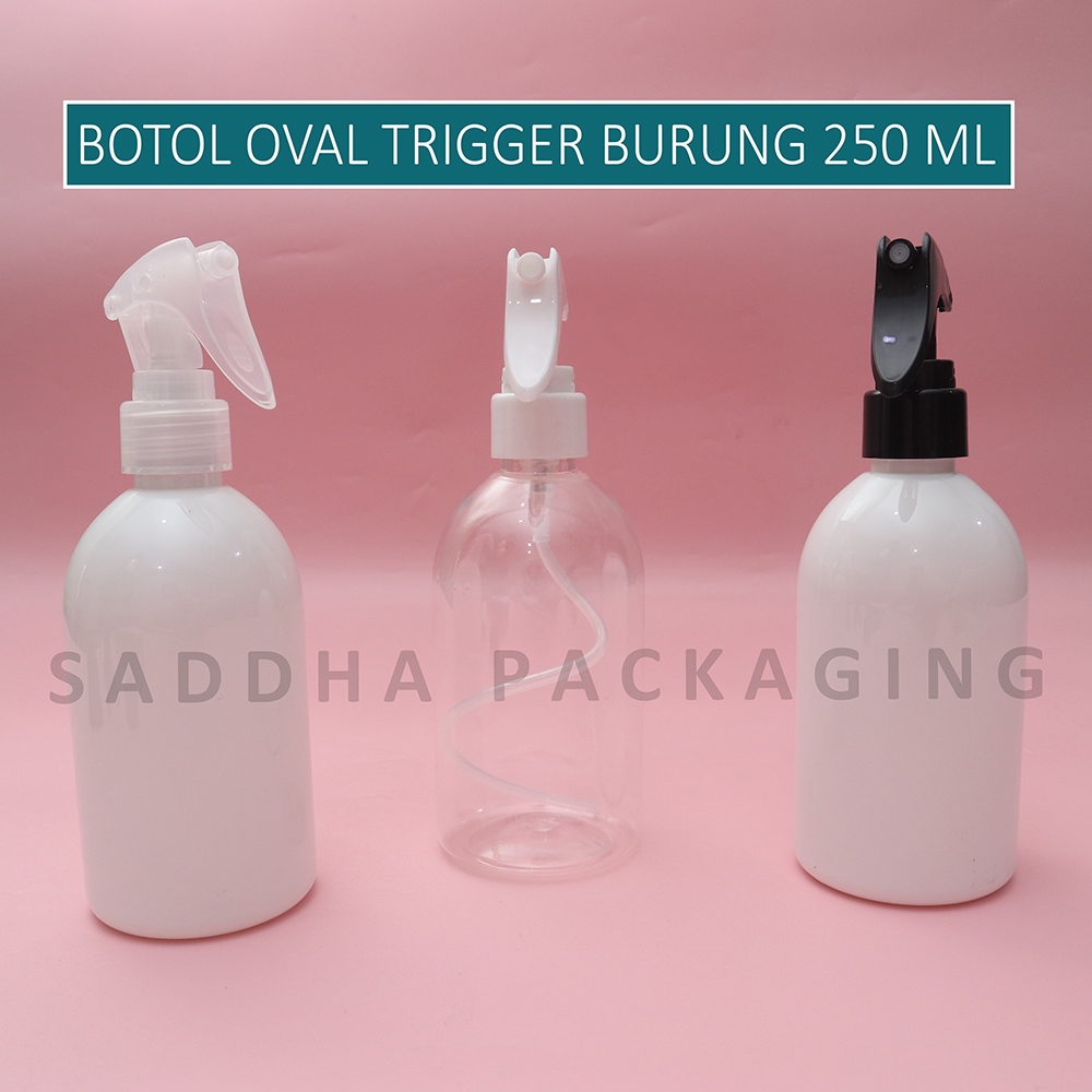 Jual Botol Oval 250 ml Trigger Burung / Botol Sprayer 250ml / Botol Plastik Isi Ulang / Botol ...