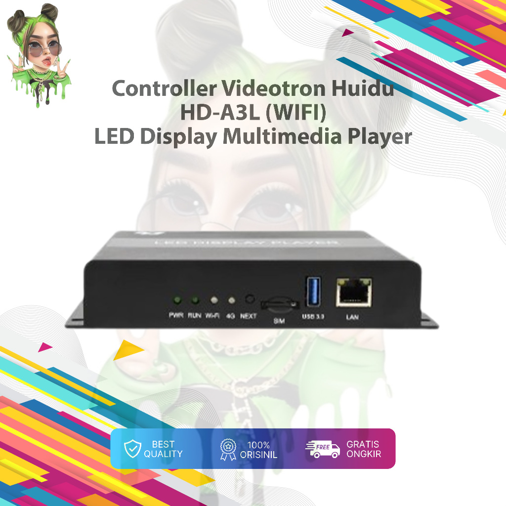 Jual Controller Huidu HD-A3L HD A3L Full Color Sending Card Box ...