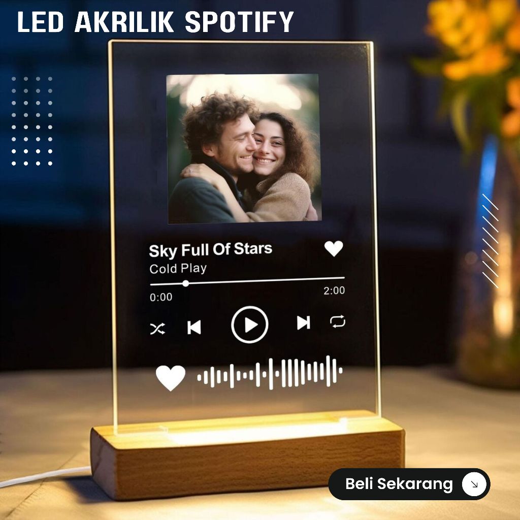 Jual Custom Acrylic Spotify Album Polaroid with LED Stand | Kado ...
