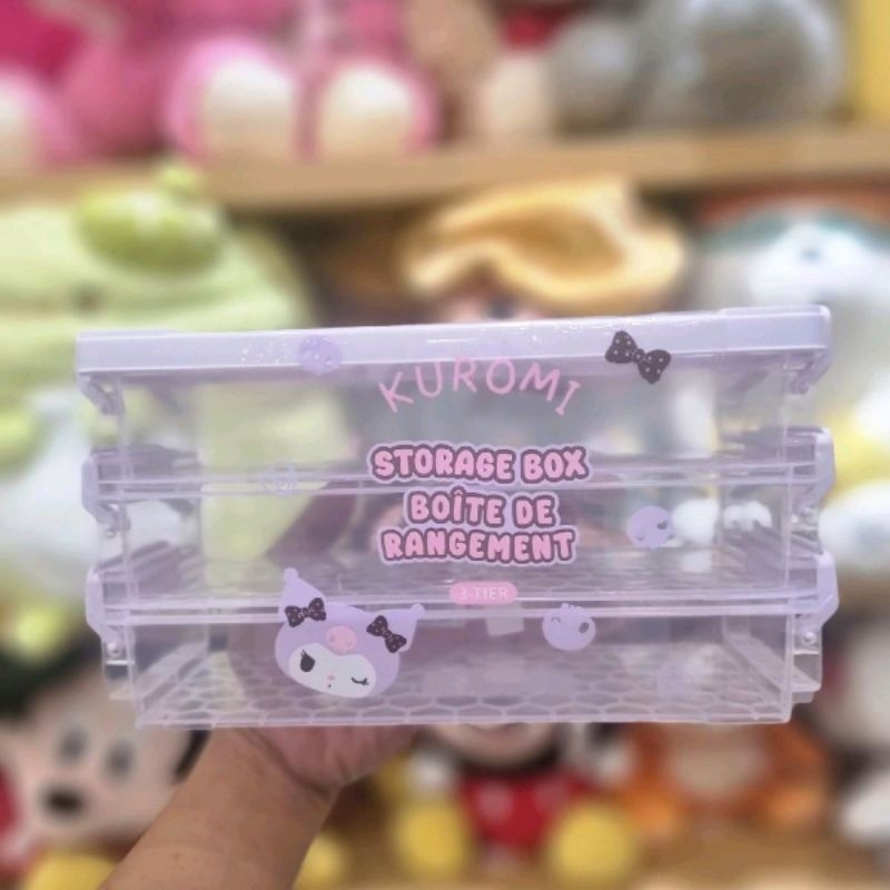 Jual Miniso-Storage Kuromi Lock Series Three Layered Storage Box/kotak ...