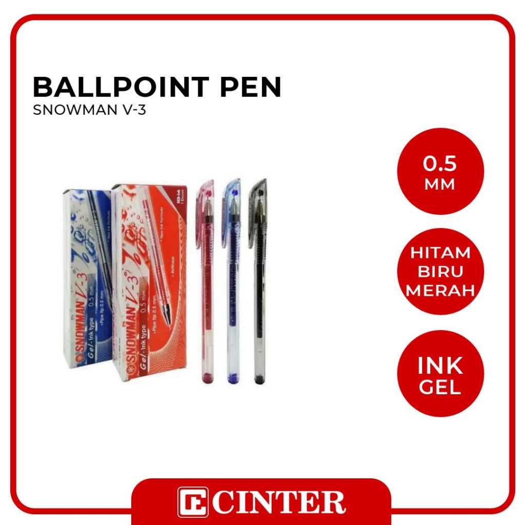 Jual SNOWMAN - PEN / PULPEN / BALLPOINT / PENA FINE 0.5MM V3 | Shopee ...