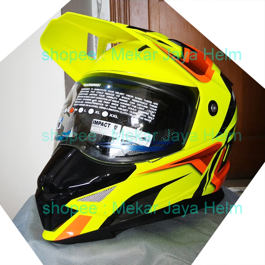 Jual Helm MDS SUPERPRO SUPERMOTTO super pro #2 YELLOW FLUO/RED FLUO ...