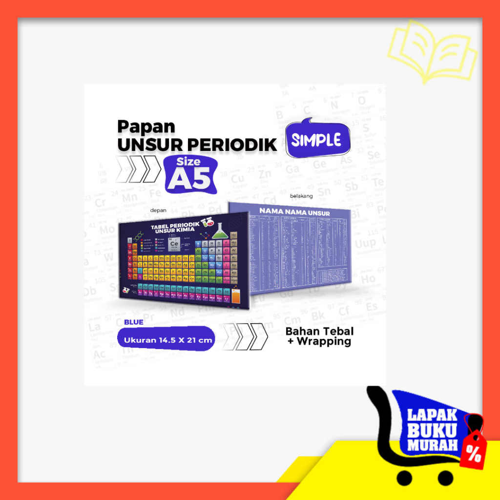 Jual PAPAN TABEL PERIODIK UNSUR KIMIA (POCKET EDITION) PRAKTIS ( Unggu ...