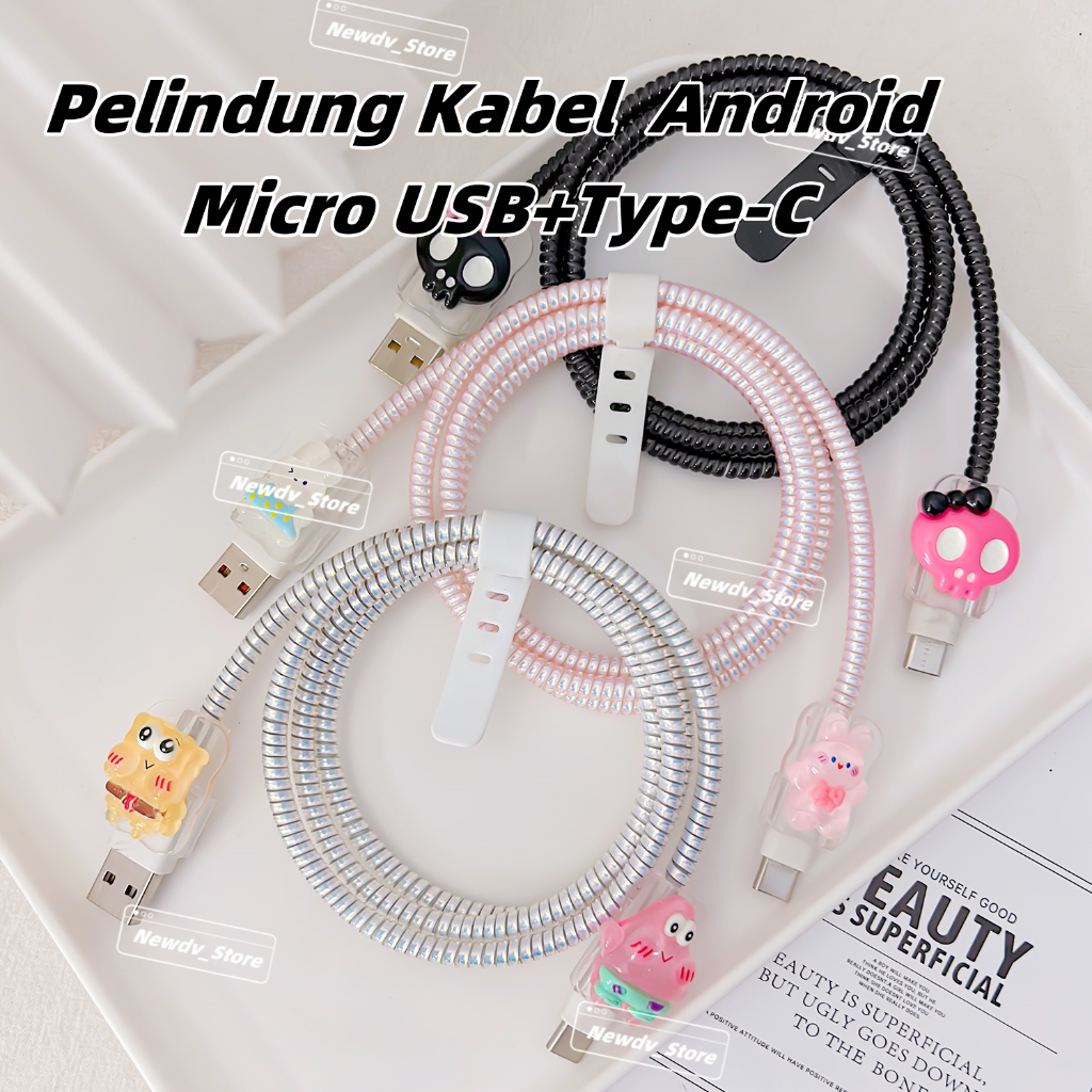 Jual 1 Set 4 item Pelindung Kabel Charger android Micro USB+Type-C ...