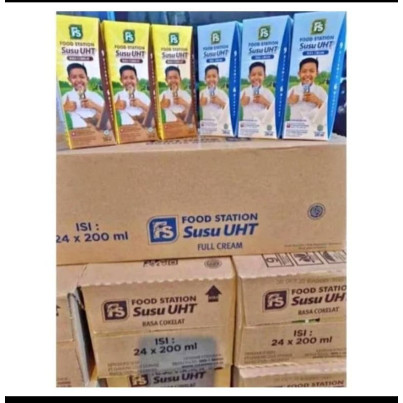Jual Susu UHT FS Food Station 200ml 1 Dus isi 24pcs - Instan & Sameday | Shopee Indonesia