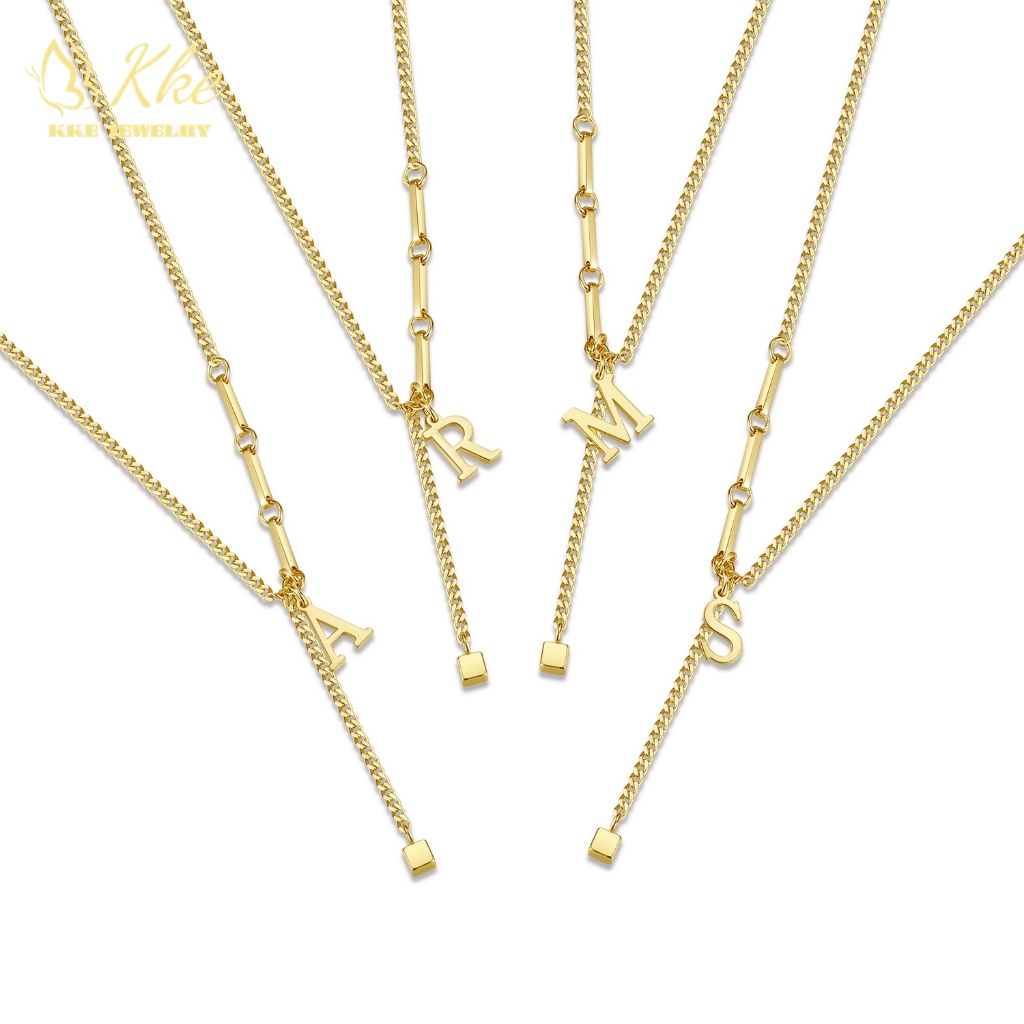 Jual Kke Jewelry Kalung Titanium Klavikula Rantai Liontin Huruf A ...