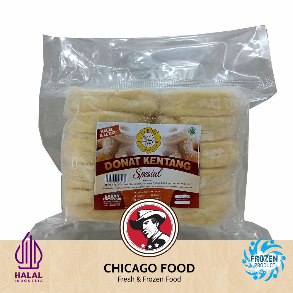 Jual Donut Kentang De'Roti isi 10 Pcs Plus gula halus dan coklat ...