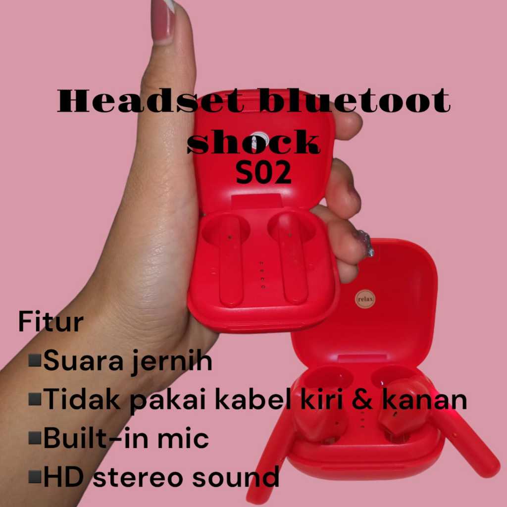 Jual S02 ORIGINAL HEADSET BLUETOOT TWS WIRELESS CHARGING SHOCK MICROFONE USB TYPE C TIPE ...