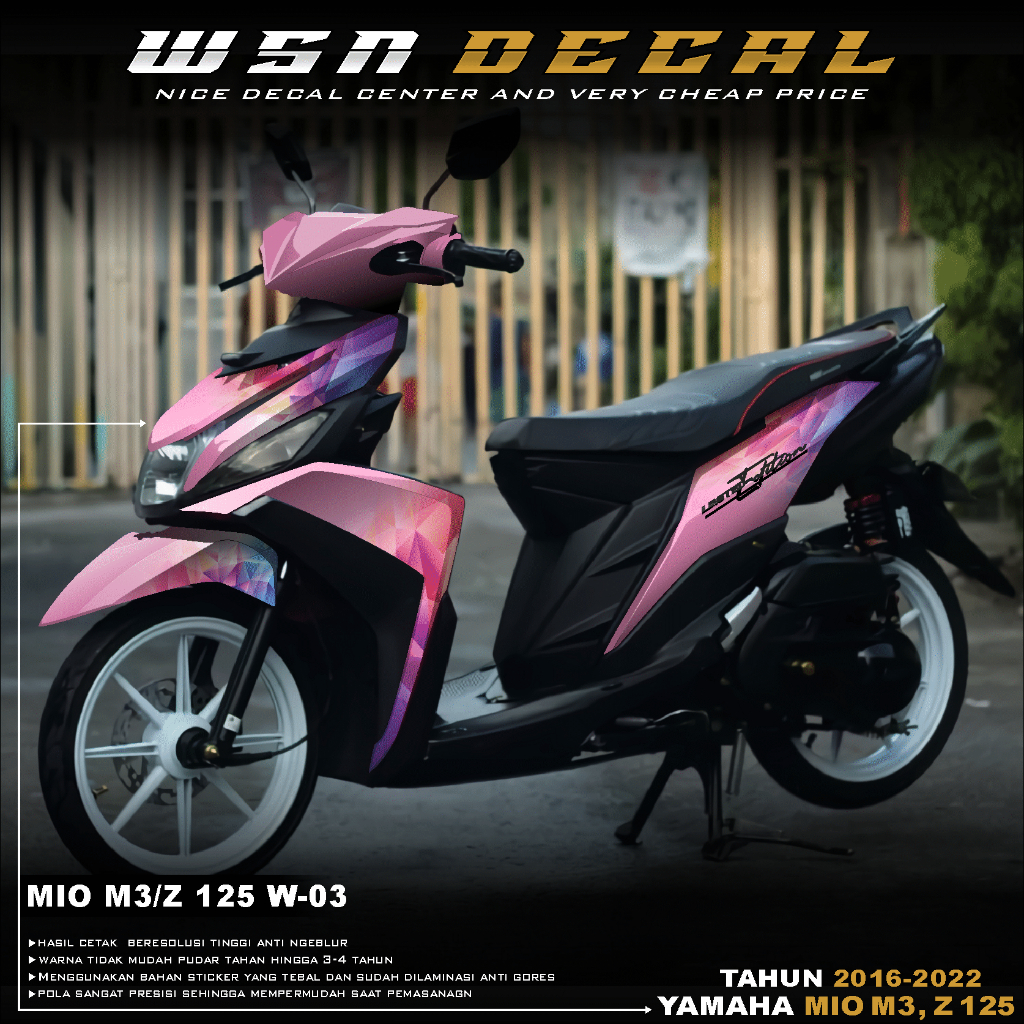 Jual (PROMO) Decal Sticker Yamaha Mio M3 125 Full body - Stiker Skotlet ...