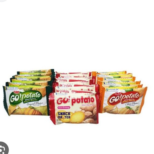 Jual GO POTATO ALL VARIAN RASA BISKUIT KENTANG 1 RENCENG 10 BUNGKUS ...