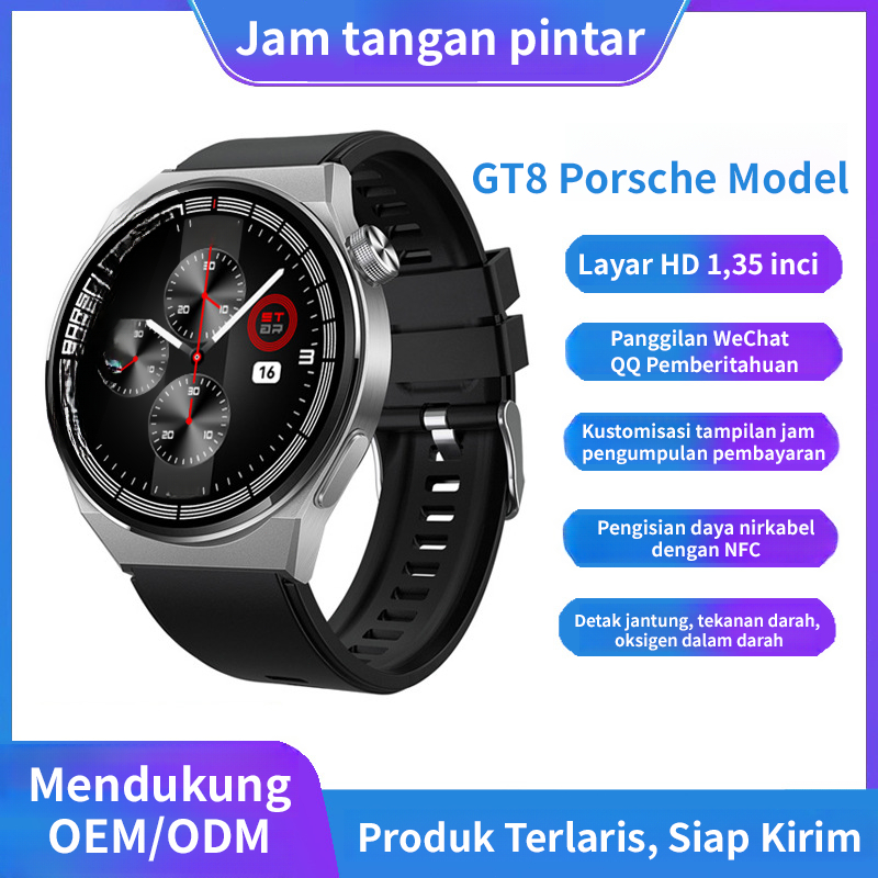 Jual ⚡Kirim dalam 24 jam⚡GT8 Porsche Sports Smartwatch /Sports Smartwatch Bluetooth Call Porsche ...