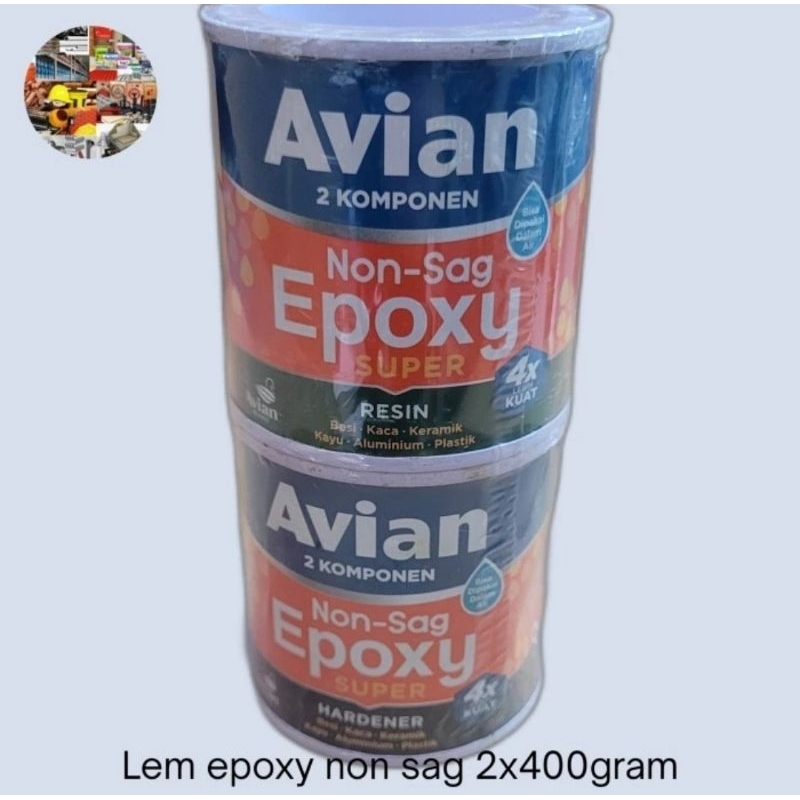 Jual Avian Lem epoxy non sag 2 x 400 gram. lem epoxi 2 komponen ...