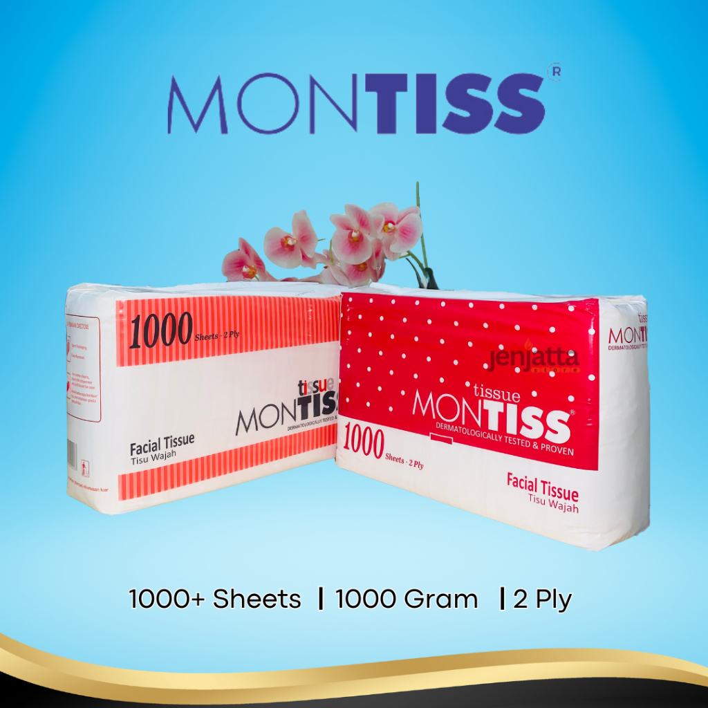 Jual MONTISS Tisu Wajah Facial Tissue 1000 Sheet 2 Ply Tisu Kertas ...