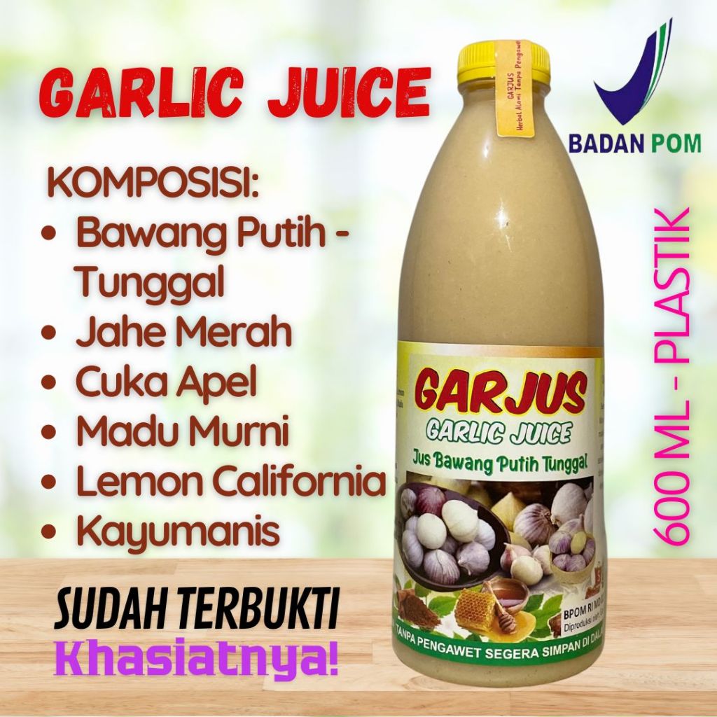 Jual BPOM Jus Bawang Putih Tunggal Jahe Merah Lemon Madu Cuka Apel Kayu ...