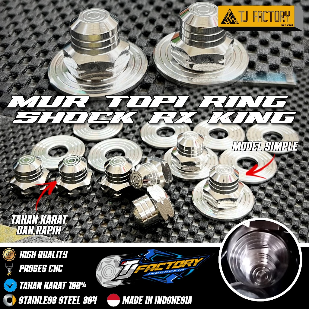 Jual Mur Topi Ring M10 Drat 14 picth 1,25 Stainless CNC Shock Belakang ...
