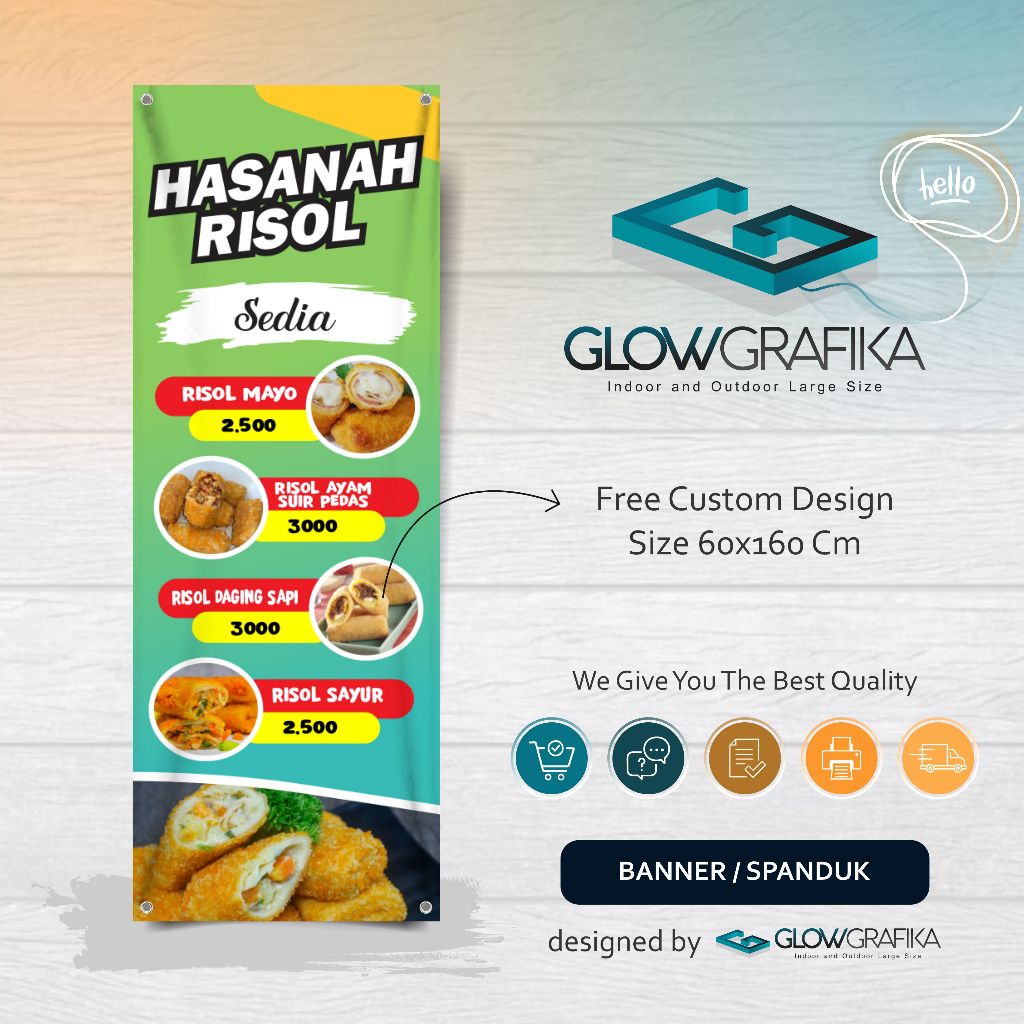 Jual Cetak Spanduk Banner Risol Model Hijau | Shopee Indonesia