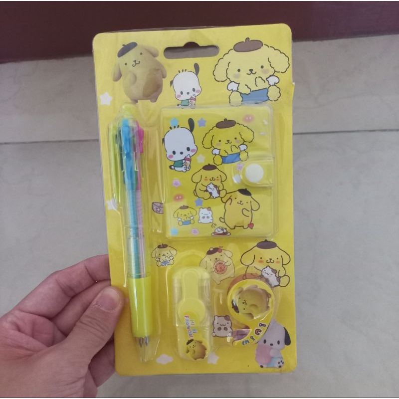 Jual SET ALAT TULIS POMPOMPURIN ATK SANRIO 4IN1 POM PURIN KUNING LUCU ...