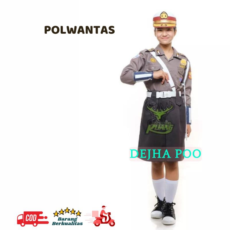 Jual Baju Seragam Polwantas Baju Profesi Anak Perempuan Stelan Polisi ...