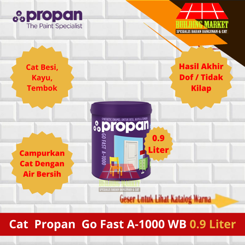 Jual Cat Kayu Besi Tembok Propan Go Fast A1000 Water Based 0.9 Liter ...