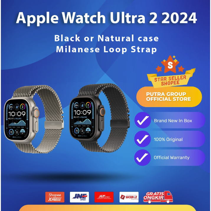 Jual Apple Watch Ultra 2 2024 Black Natural Titanium Case 49mm Milanese ...
