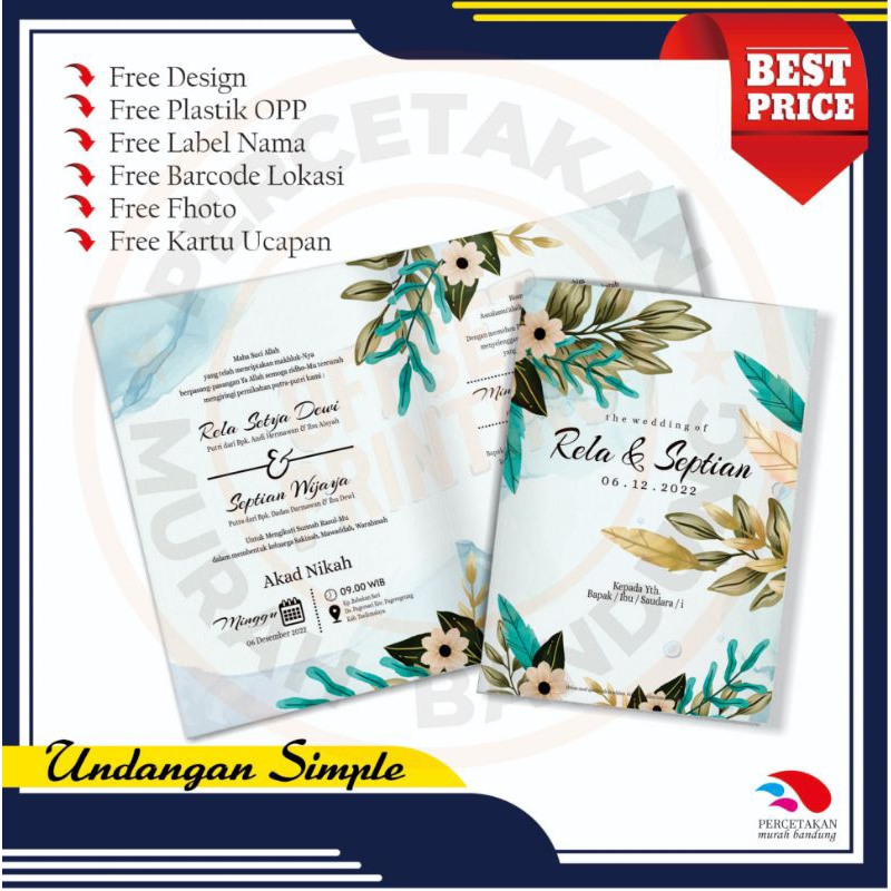 Jual Undangan murah undangan simple undangan bagus undangan pernikahan ...