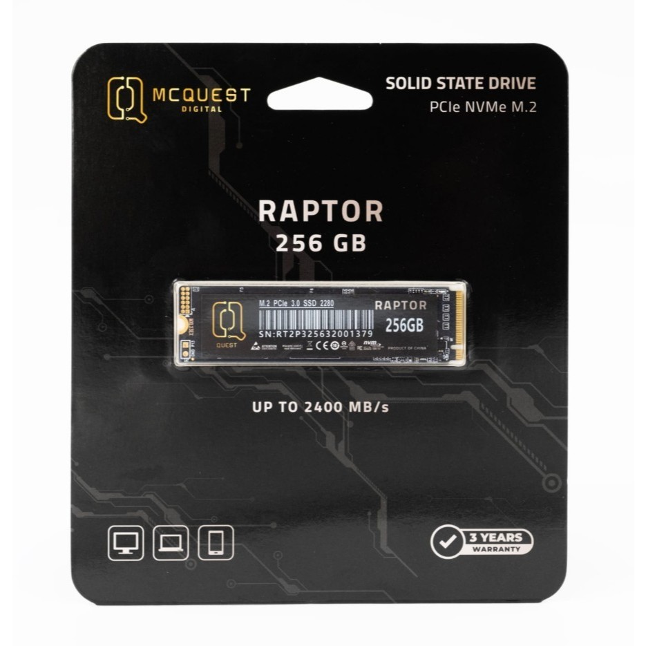 Jual MCQuest Digital Raptor SSD 256GB M.2 NVMe PCIe Gen 3x4 | Shopee ...