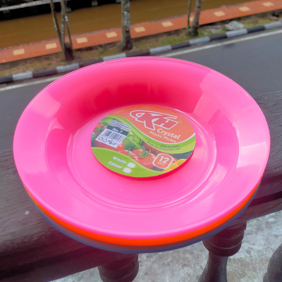 Jual Piring Lepek Makan Tatak Plastik "7" CRYSTAL KH (6 pcs) | Shopee ...