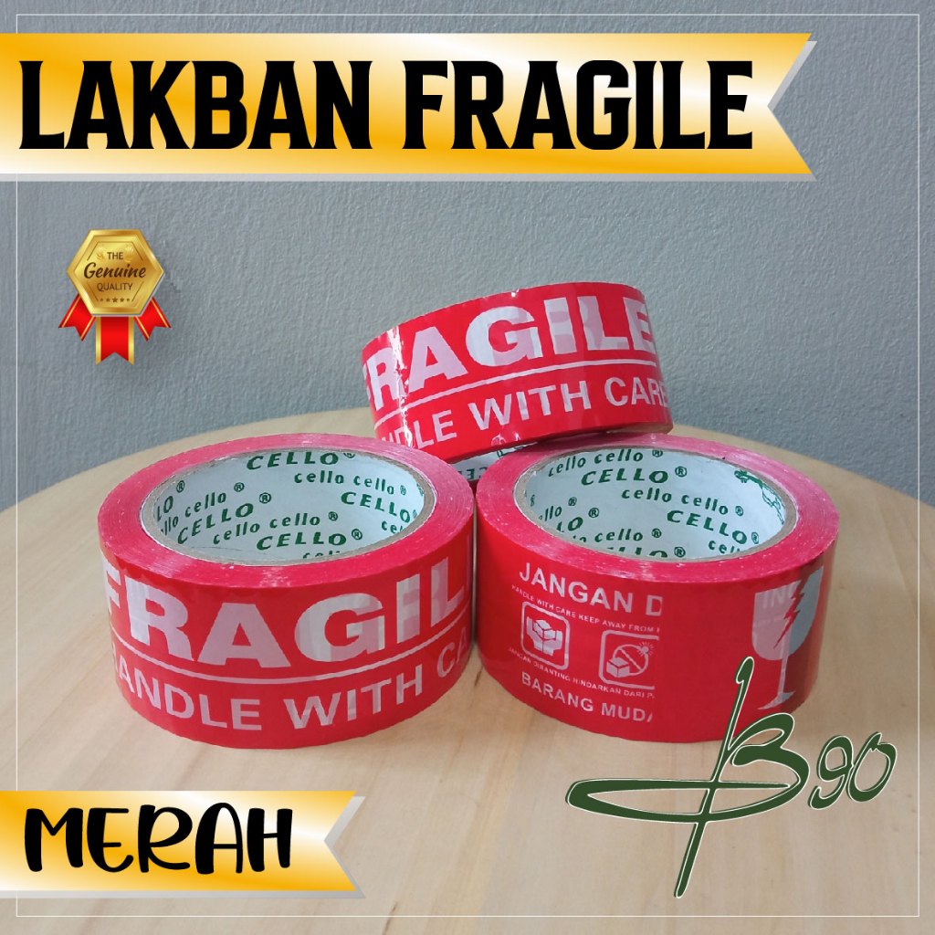 Jual Lakban Fragile Merah 2 inch Satuan | Shopee Indonesia