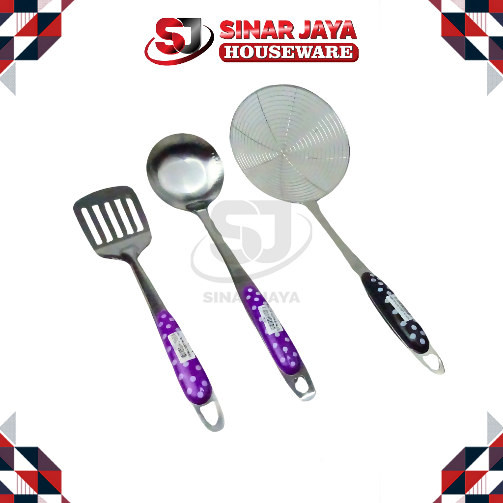Jual Bundling Alat Set Masak/Irus ST GG HITAM/POLKDT B TPS /Serok Laba ...