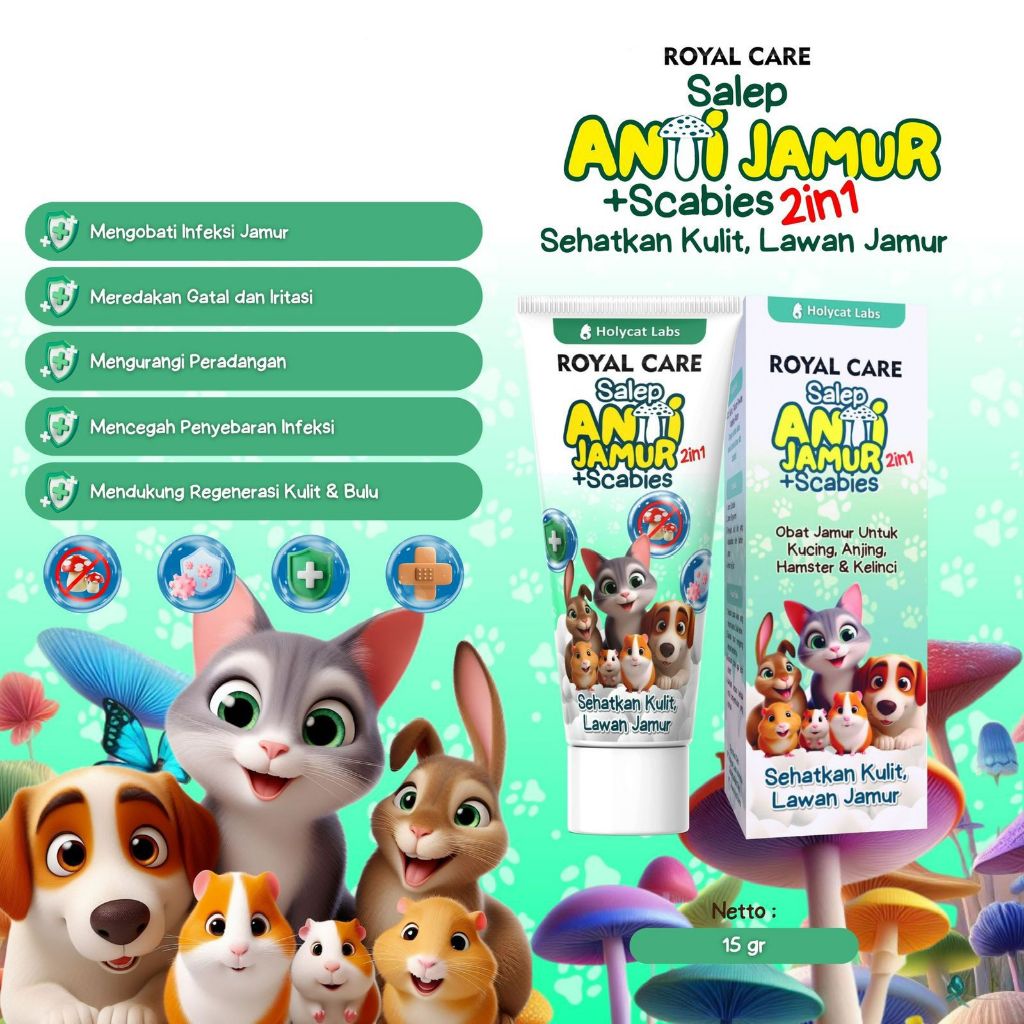 Jual Royal Care Salep Obat Jamur Scabies 15gr Kucing Anjing Salep ...