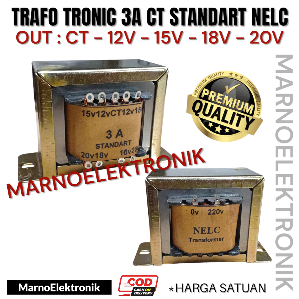Jual TRAFO TRAVO TRONIC 3A 3 AMPER STANDAR CT NELC 12V 15V 18V 20V ...