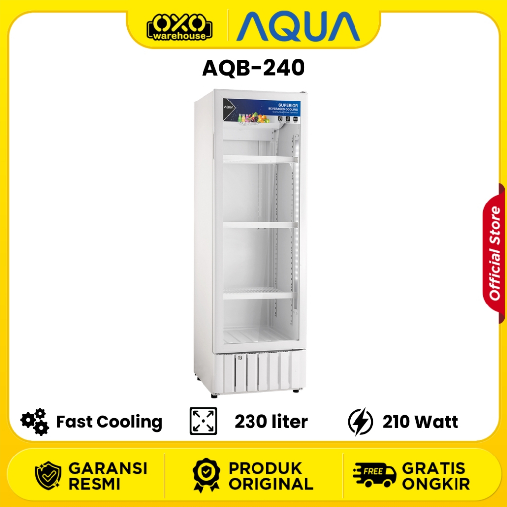 Jual AQUA Showcase AQB-240 Display Cooler 230 Liter Low Watt Garansi ...