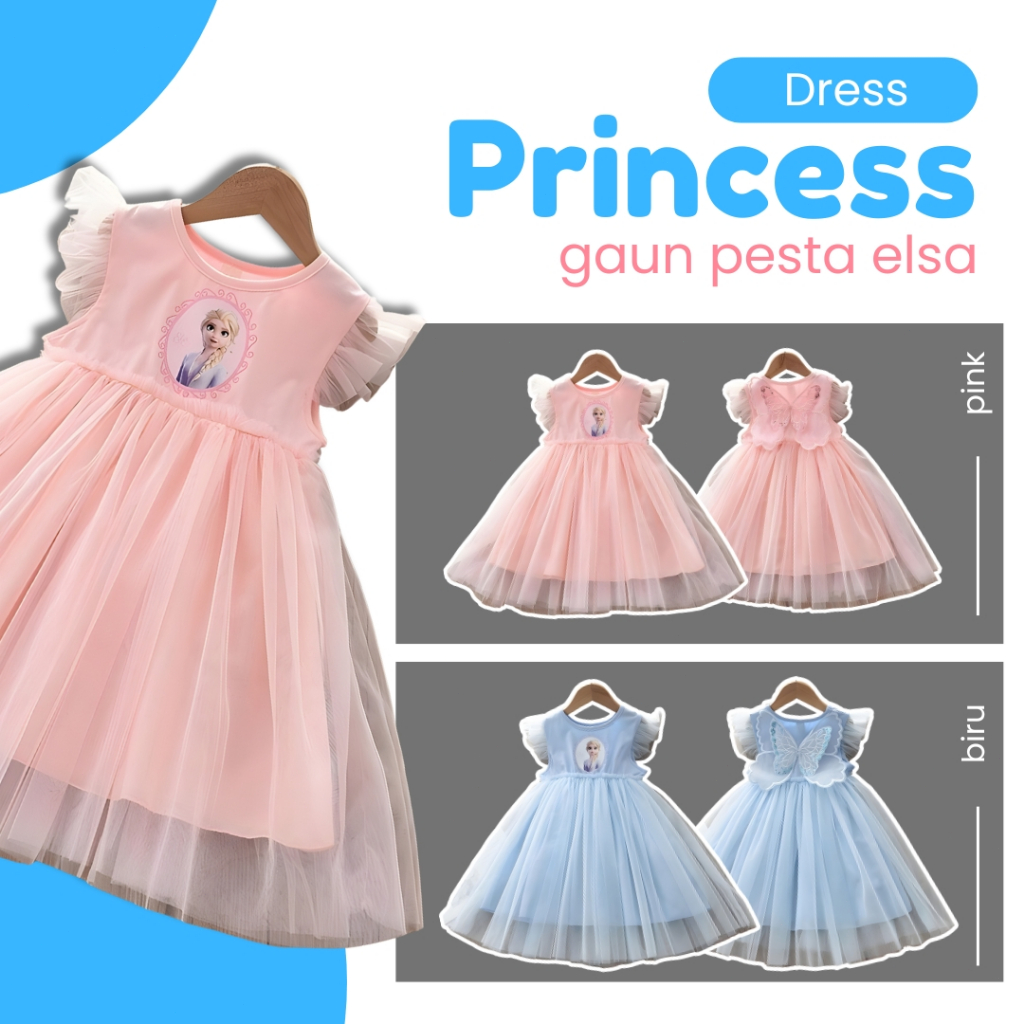 Jual HOOBABY 1-9 Tahun Dress Frozen Elsa Gaun Anak Perempuan Elsa Tanpa ...