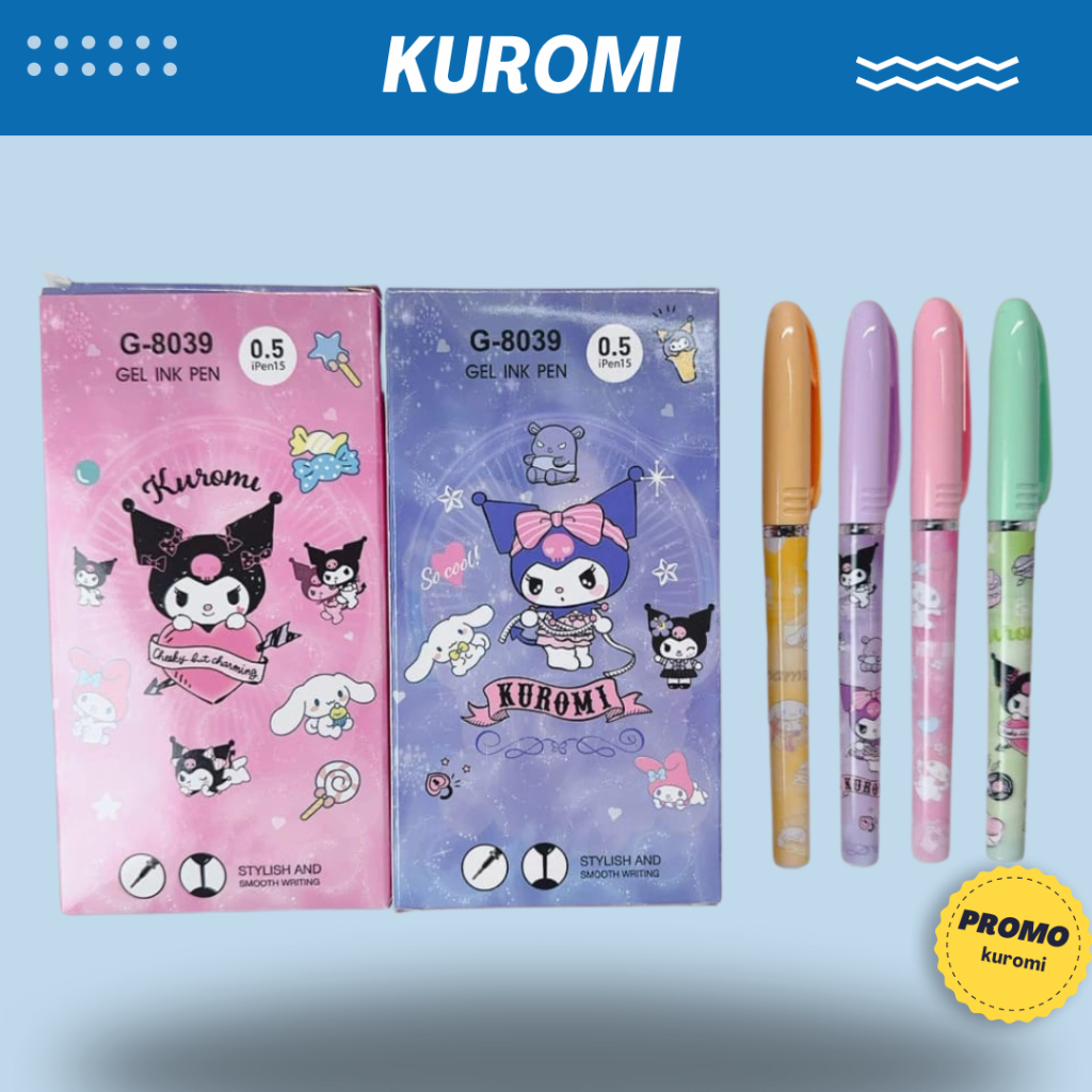 Jual KUROMI Sanrio 12Pcs Labubu Pulpen Fancy Karakter kuromi my melody ...