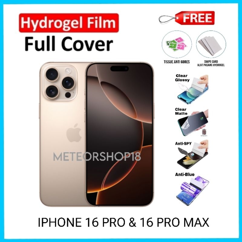 Jual IPHONE 16 PRO / 16 PRO MAX ANTI GORES HYDROGEL FRONT BACK SCREEN PROTECTOR CLEAR BLUE SPY ...
