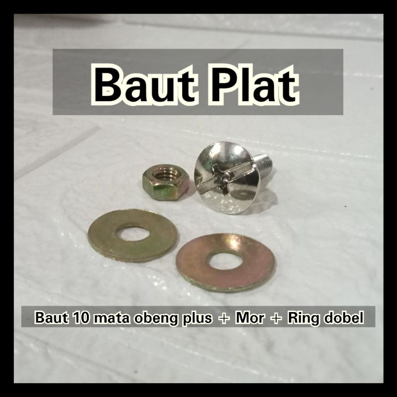Jual Baut Plat motor 2cm harga per pcs / biji ( baut + mor + dobel ring ...