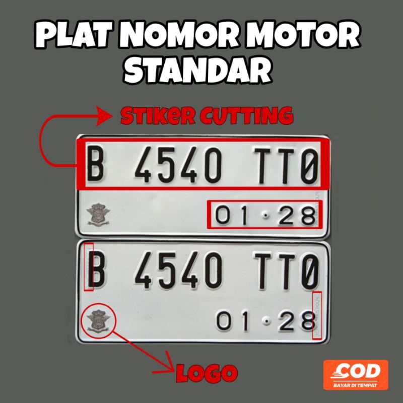 Jual CETAK CUSTOM PLAT PENANDA KENDARAAN ANGKA STICKER RAPI HITAM DAN ...