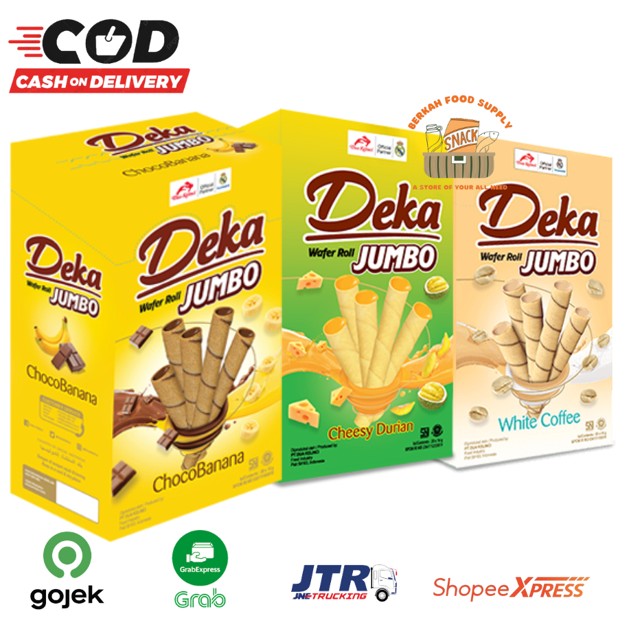 Jual [ BERKAH ] Deka Wafer Roll Jumbo Dua Kelinci Box Isi 20 x 14gr Choco Banana Cheesy Durian ...