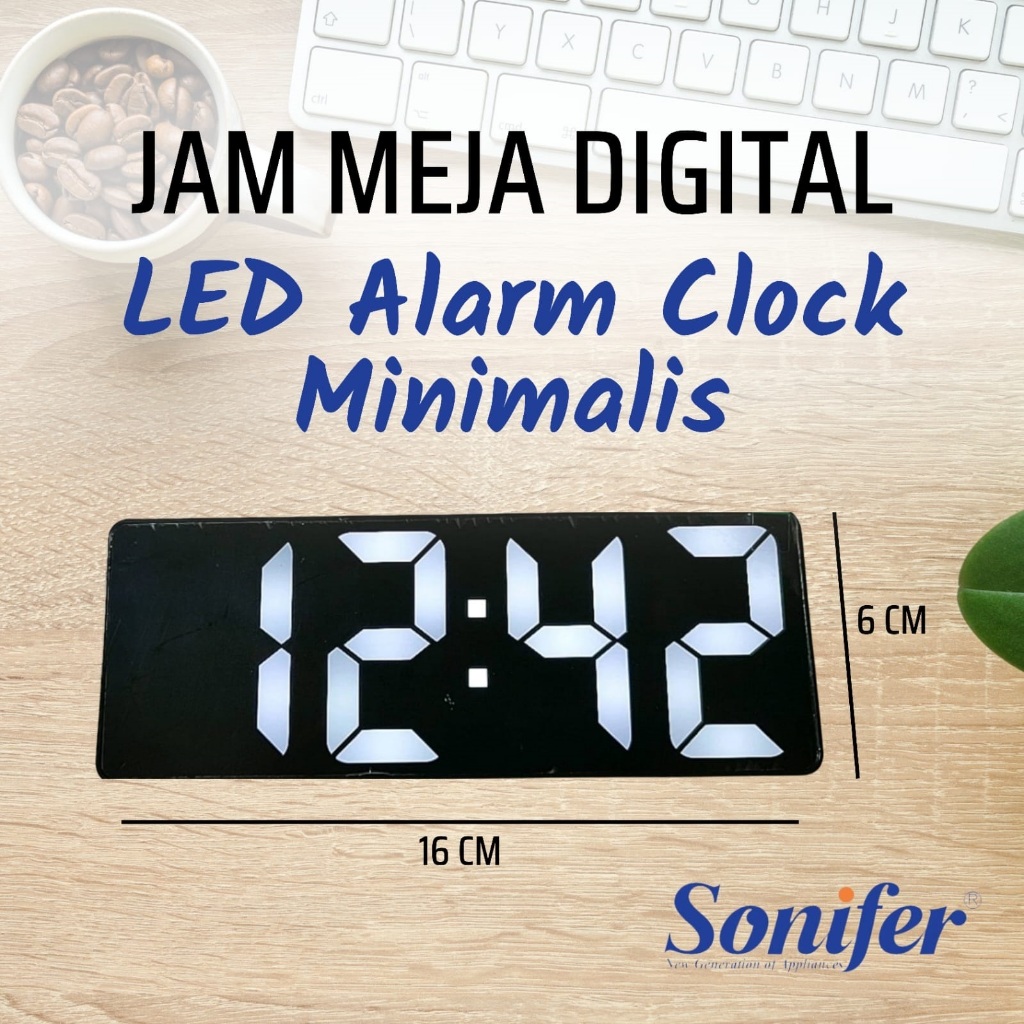 Jual Jam Meja Digital Alarm LED Clock Sonifer Sensor Suara & Sensor ...