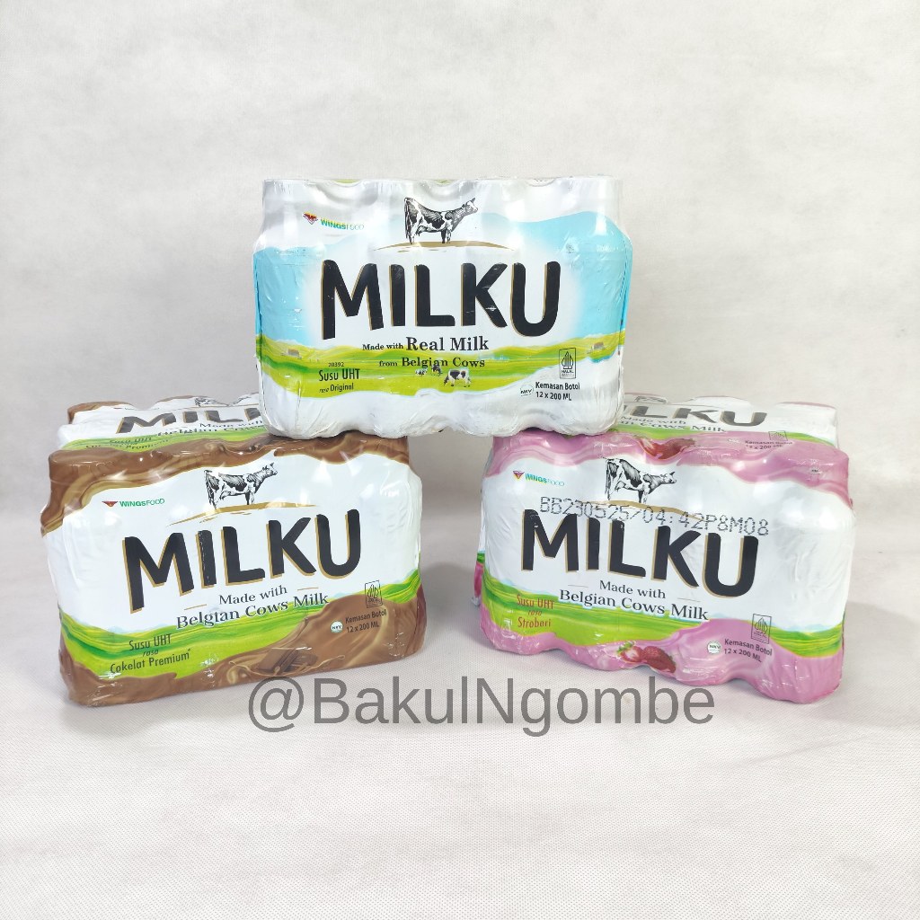 Jual MILKU COKLAT/STROBERI/ORIGINAL 200Ml 1 pack isi 12 botol | Shopee ...