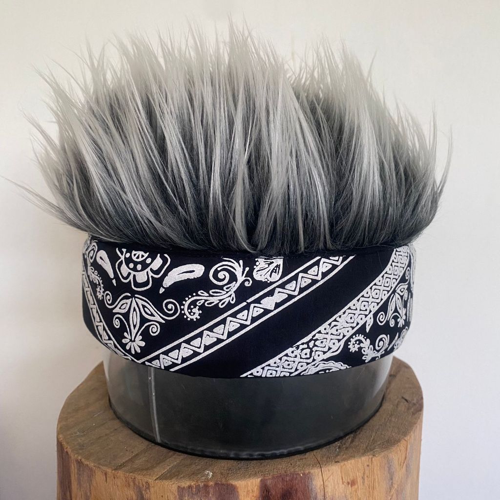 Jual Topi Rambut Palsu Motif Paisley Yang Menyala/Topi Wig Rambut Motif ...