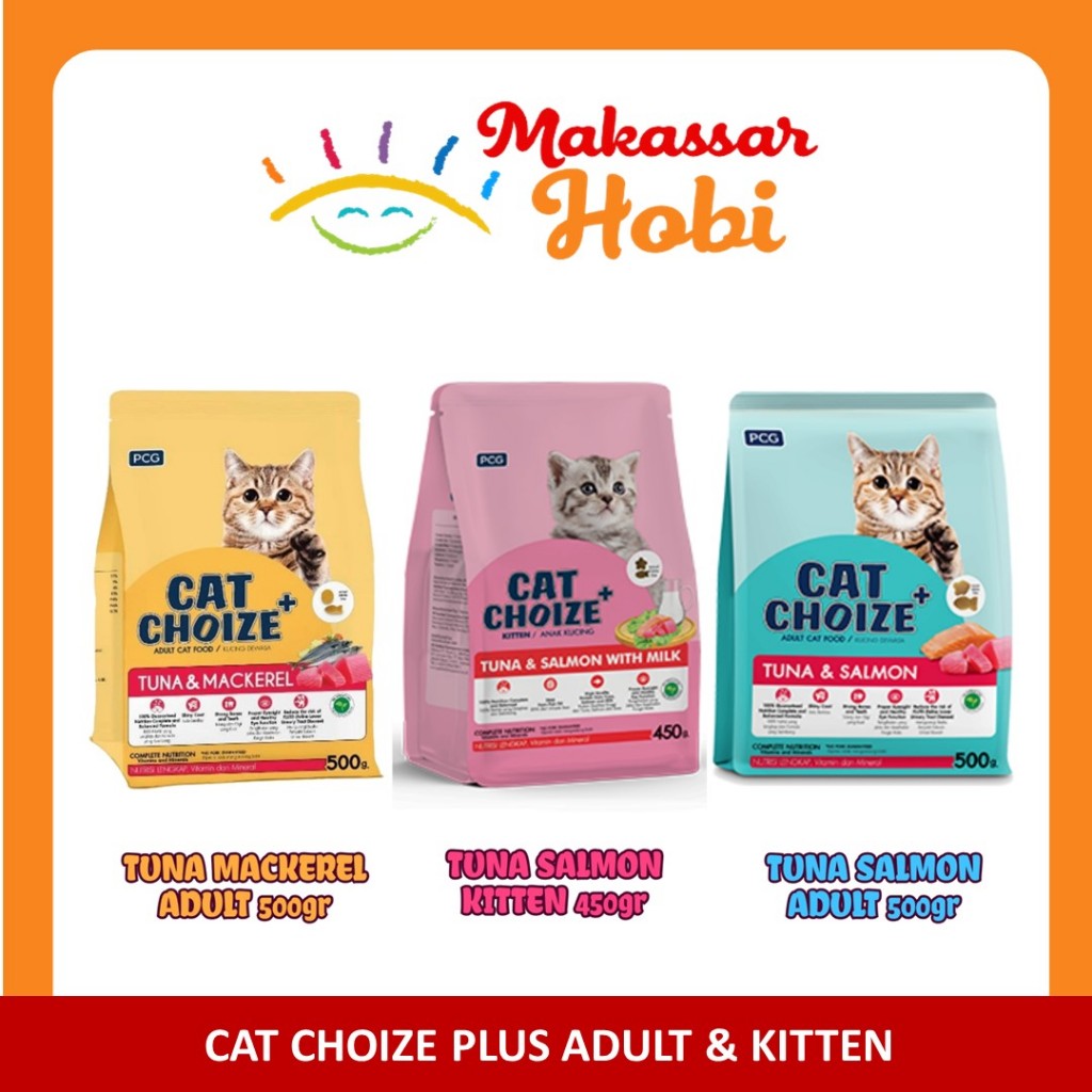 Jual Cat Choize Plus 500gr 450gr Adult Kitten Tuna Salmon Mackerel Cat ...