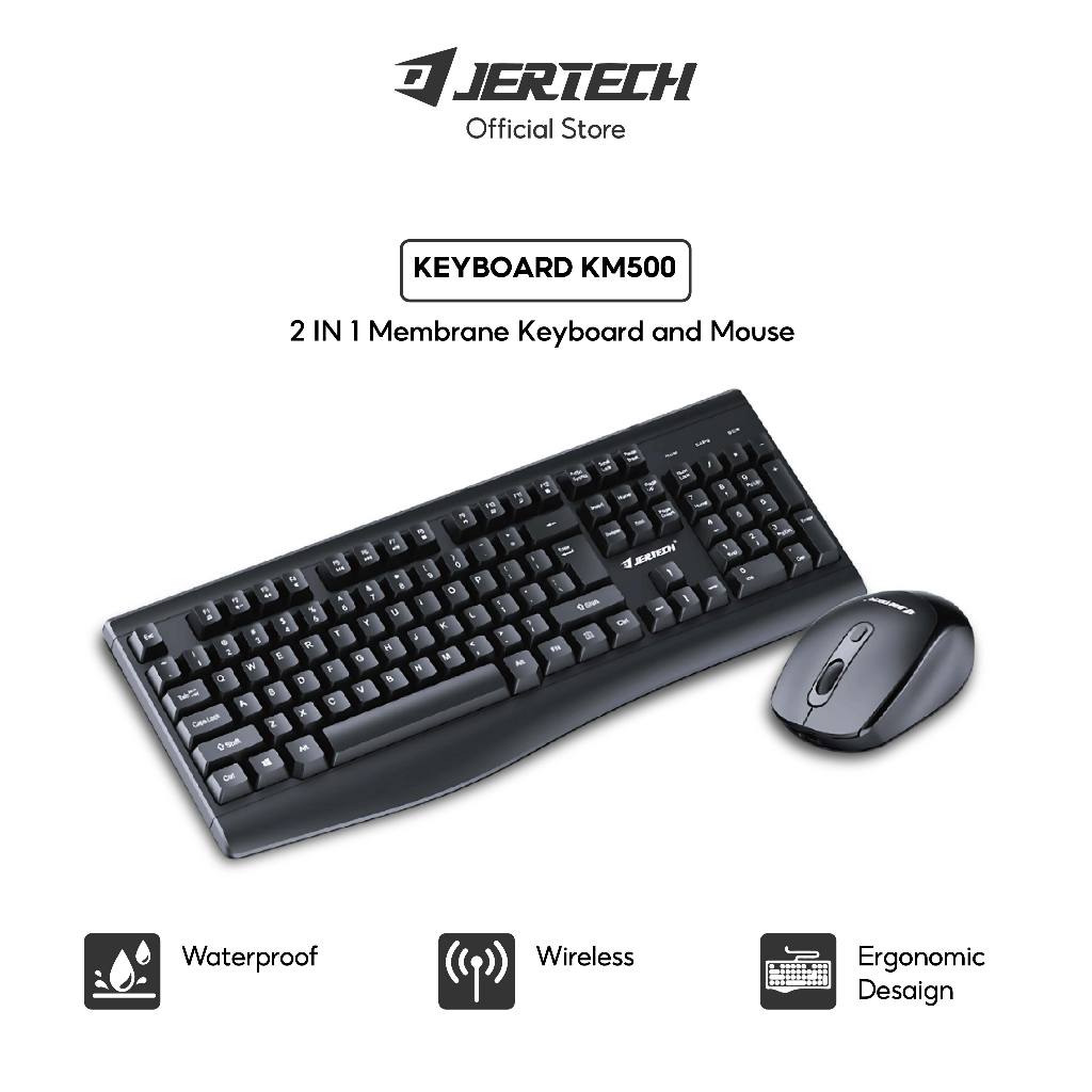 Jual JERTECH Set Keyboard Wireless Mechanical + Mouse Bluetooth KM500 ...